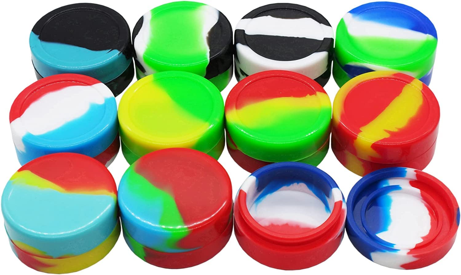 vitakiwi 22ml Silicone Wax Concentrate Containers Non-stick Oil Jars with Carving Tool
