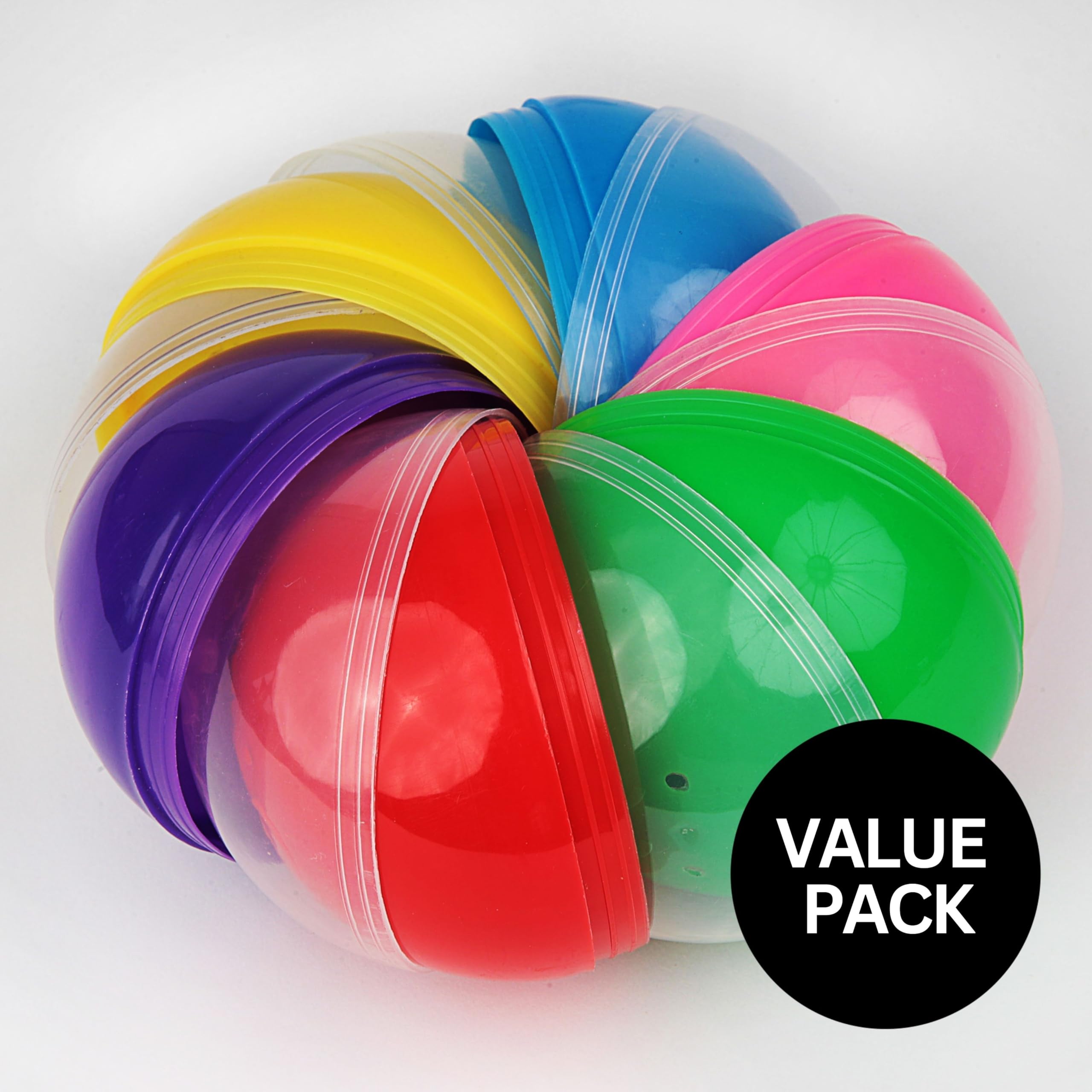 Capsule Vending Machine Translucent Round Capsules Empty 7 pcs 4.7 inch - Gumball Machine Capsules Easter Basket Stuffers Birthday Gifts - Pinata Stuffers DIY Craft Supplies Claw Machine Refills