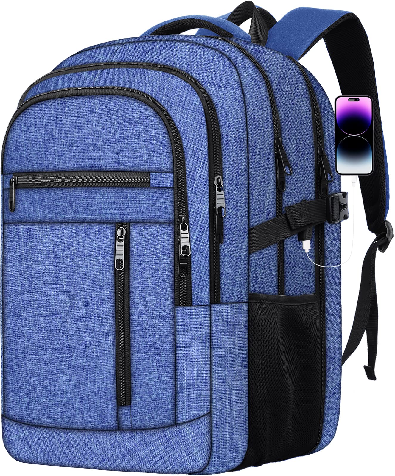 Lapsouno 17 inch laptop backpack, Extra Large Travel Backpack, Business TSA Backpack with USB Port Durable Water Resistant Anti-Theft College School Bag Christmas Gift for Men Women, Black