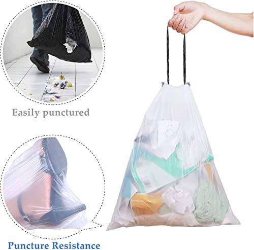 YIHATA Small Trash Bags 4 Gallon Trash Bag Bathroom Trash Bags - Custom Fit Drawstring Small Trash Can Bags for Bathroom, Kitchen, Bedroom, Office, 45 Count (Upgraded - Easy to Separate)
