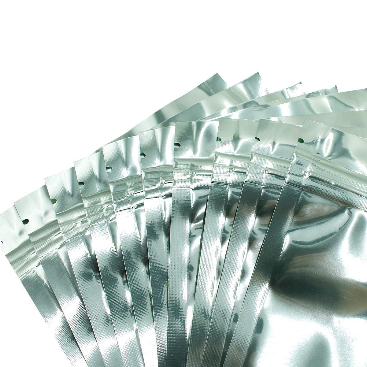 100pcs Resealable Packaging Bags Small Mylar Plastic Bags for Candy Coffee Beans Tea Dried Flowers Soap Sample Packaging, 5" x 7" Sizes, Aluminum Foil Heat Seal Pouch Smell Proof Storage Bags