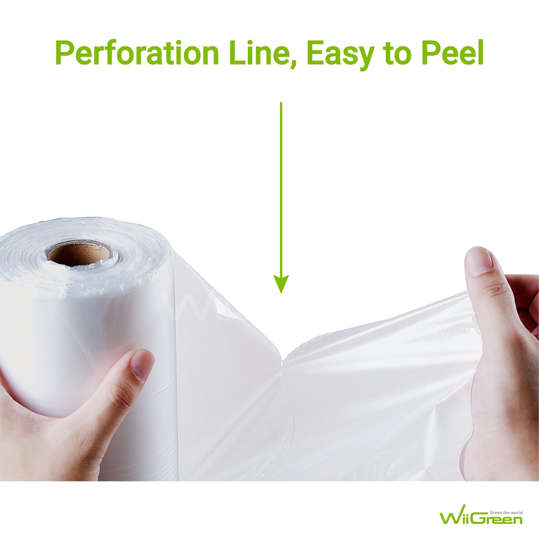 WiiGreen 4 Rolls 11" x 19" HDPE Plastic Produce Roll Bags for Food Storage, 625 Bags/Roll