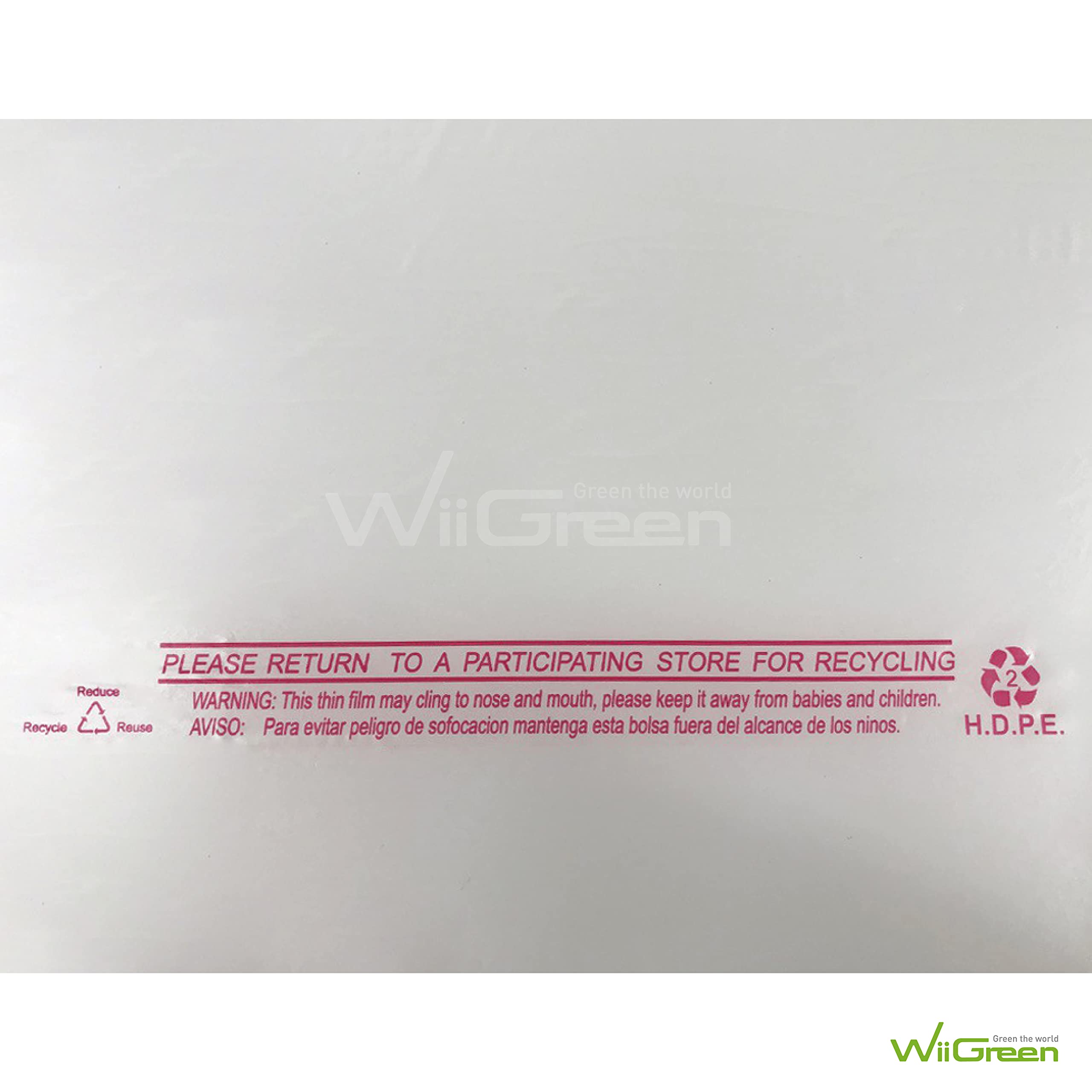 WiiGreen 4 Rolls 11" x 19" HDPE Plastic Produce Roll Bags for Food Storage, 625 Bags/Roll