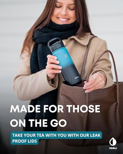 18 oz Insulated Tea Mug with Infuser and Lid - Tea Tumbler, Travel Mug, Portable Flask