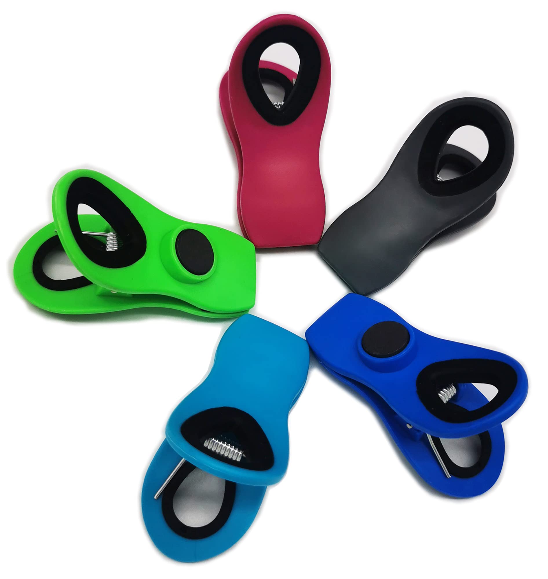 Food Clips with Magnet, Chip Clips, Bag Clips for Food Storage with Air Tight Seal Grip for Bread Bags, Snack Bags and Food Bag (Assorted 5)