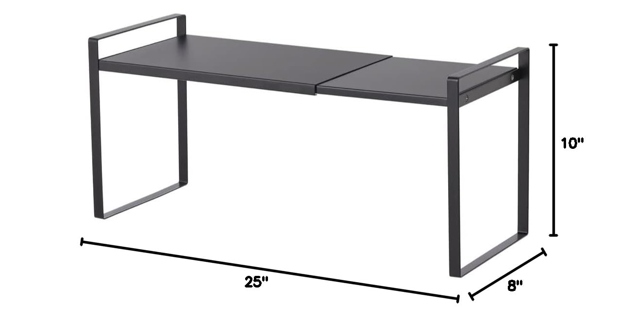 Stackable Cabinet Shelf Organizers, Expandable Kitchen Countertop Organizer - Multi-Functional Cabinet Shelves, Heavy Duty Non-Slip Shelf Riser for Kitchen Pantry, Bathroom, Bedroom Organization