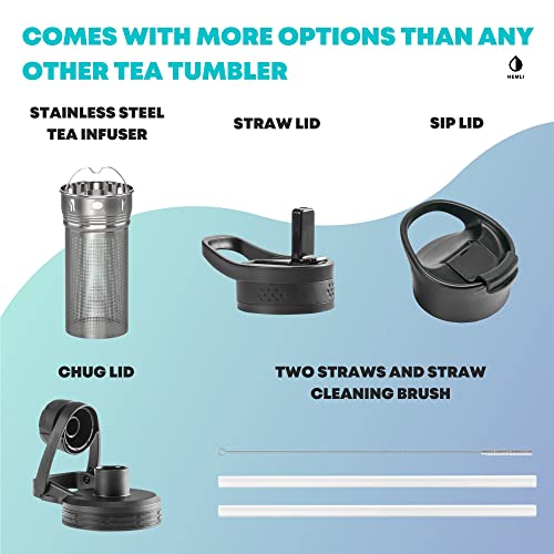 18 oz Insulated Tea Mug with Infuser and Lid - Tea Tumbler, Travel Mug, Portable Flask
