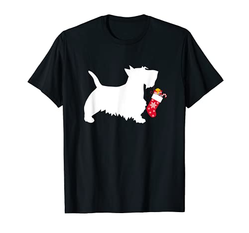 Scottie Scottish Terrier Christmas Stocking Dog T-Shirt T-Shirt