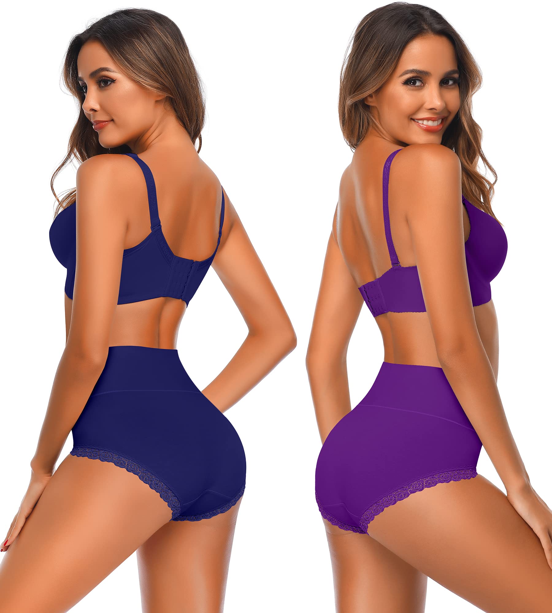 OPIBOO Plus Size Womens Underwear Cotton Comfort Postpartum Essentials Panties Ladies High Waisted Tummy Control Briefs Multipacks