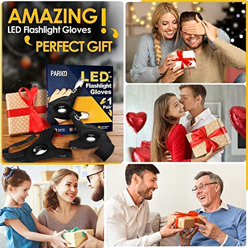 PARIGO Funny Gaming Socks and LED Flashlight Gloves - Stocking Stuffers Gifts for Men Women Teenage