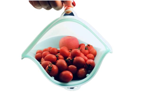 3R Reusable Silicone Food Bags with 100% Leak Proof,Silicone Bags Microwave safe, Freezer Safe & Dishwasher Safe,Reusable bags with 3 Sizes(1 Small, Medium,Self Standing,a Hook For Easy Hanging
