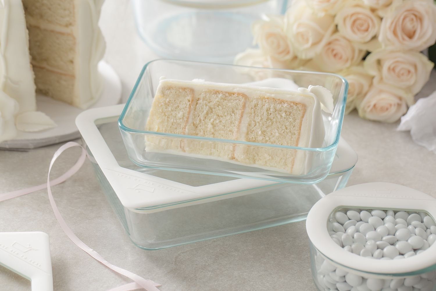 Pyrex 071160096400 10 Piece Ultimate Food Storage Set, White/Clear