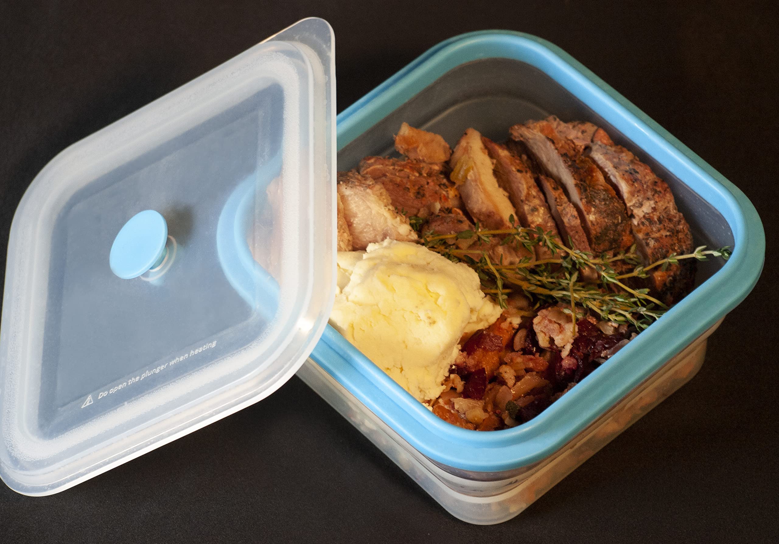 Aura Global 4-Pack Collapsible Platinum Silicone Food Storage Containers - LFGB Certified, BPA-Free, Microwave, Freezer, Dishwasher Safe, Reusable with Easy-Fit Lids - Premium Kitchen Solution