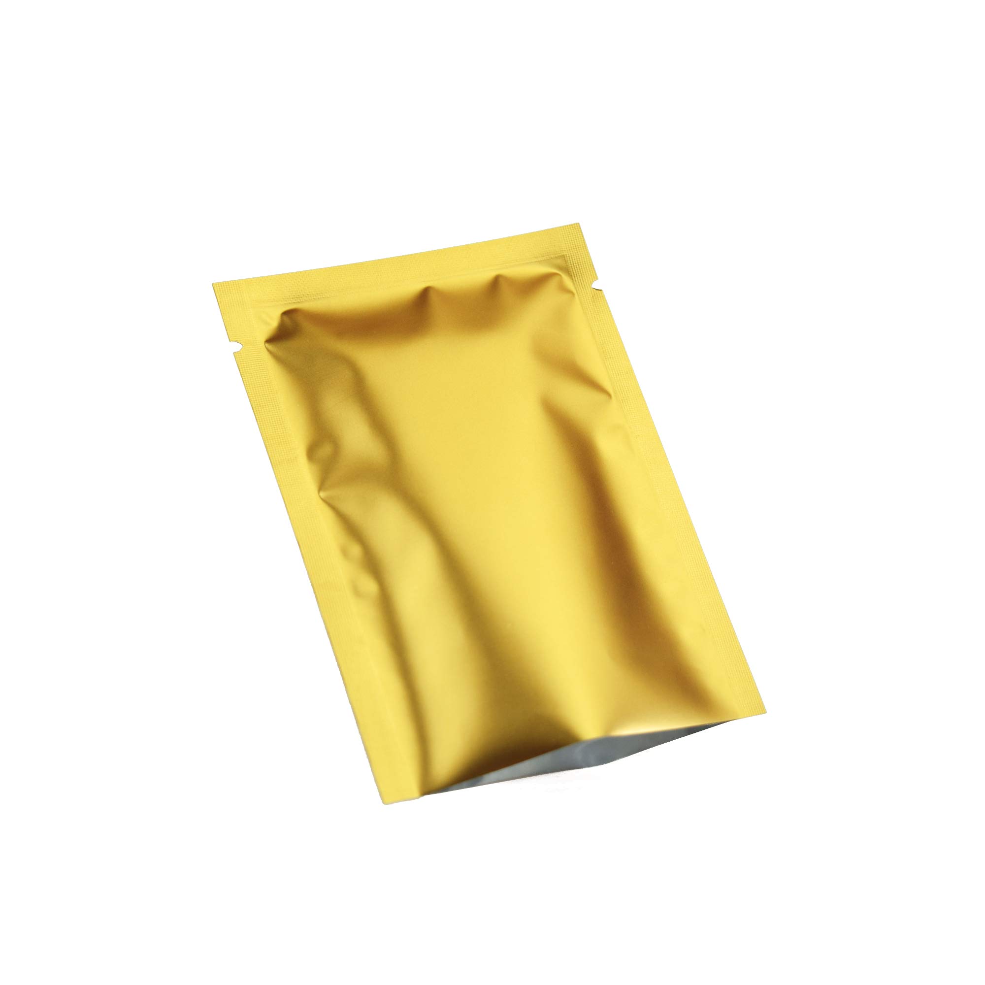 QQ Studio 200 PCS Metallic Mylar Foil Open Top Sealable Bags (7x10cm (2.7x3.9"), Gold)
