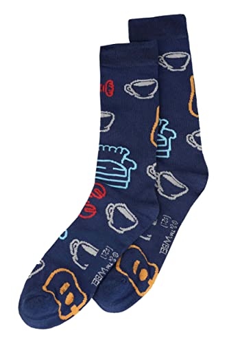 Hyp Friends TV Show All Over Print and Striped Pattern Men's Crew Socks 2 Pair Pack