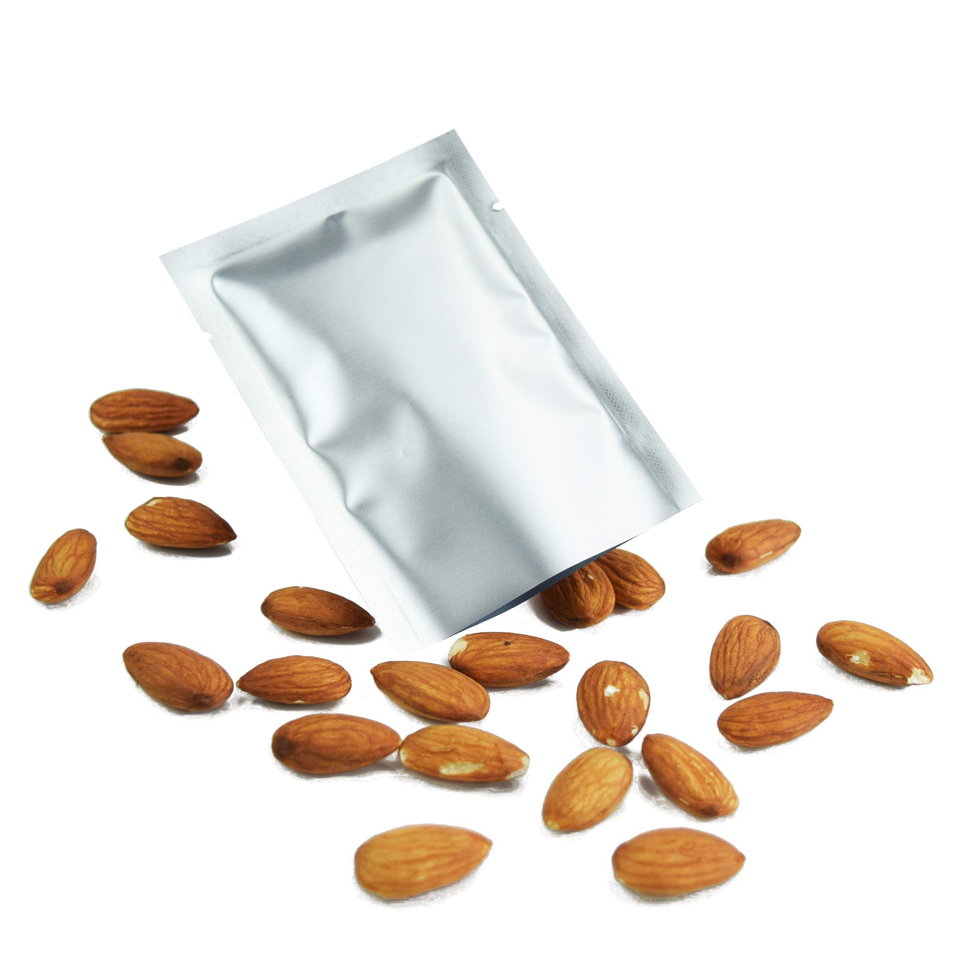 QQ Studio 200 PCS Metallic Mylar Foil Open Top Sealable Bags (6x9cm (2.3x3.5"), Silver)