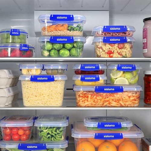 Sistema KLIP IT PLUS Food Storage Containers, 180 ml, 3 Piece Airtight Containers Set, Leak-Proof Seal, Easy Locking Clips, BPA-Free