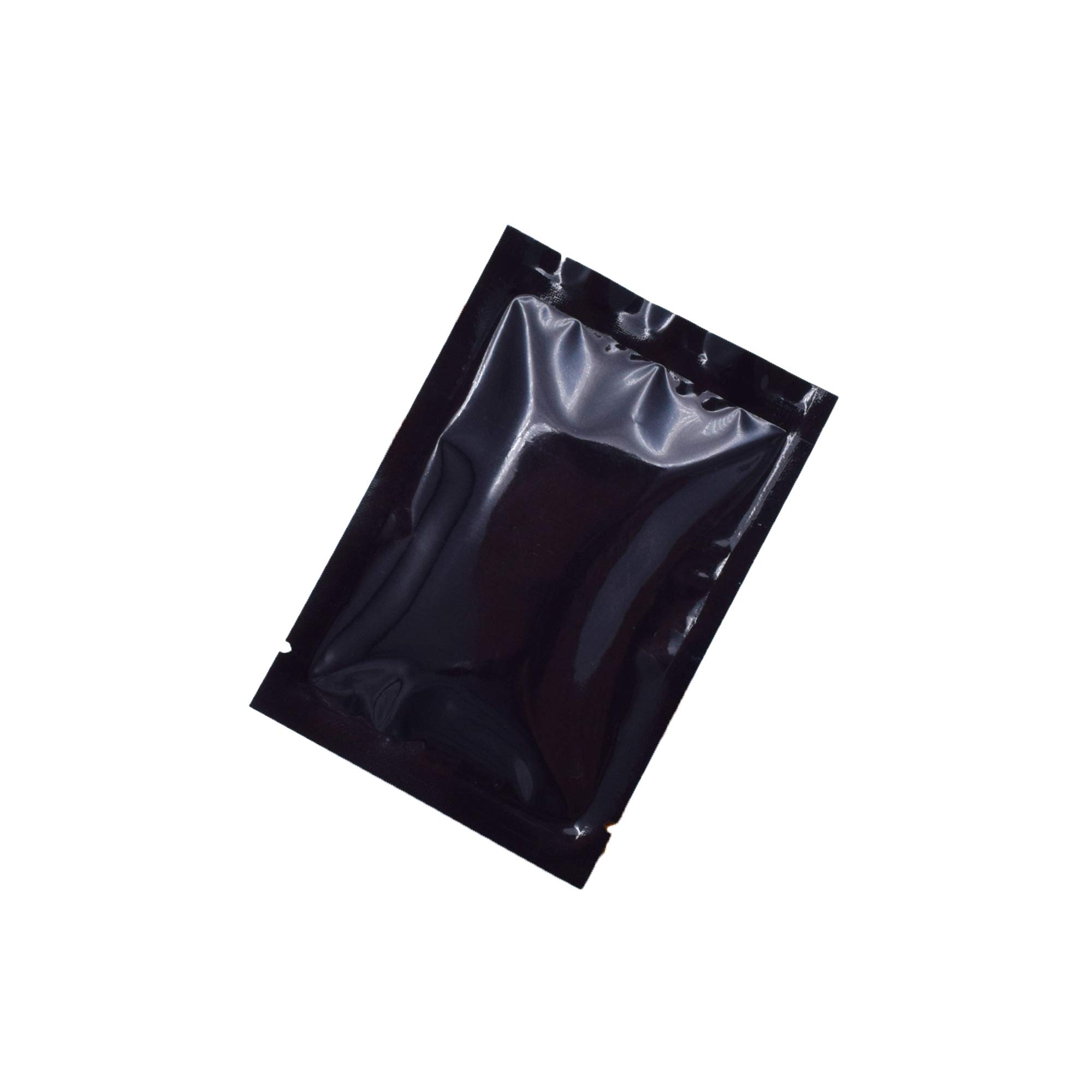 QQ Studio Multi Color Glossy Food Safe Confectionery Dessert SlickSeal⢠Flat Bag with Tear Notch (100 Black, 2.75" x 4")
