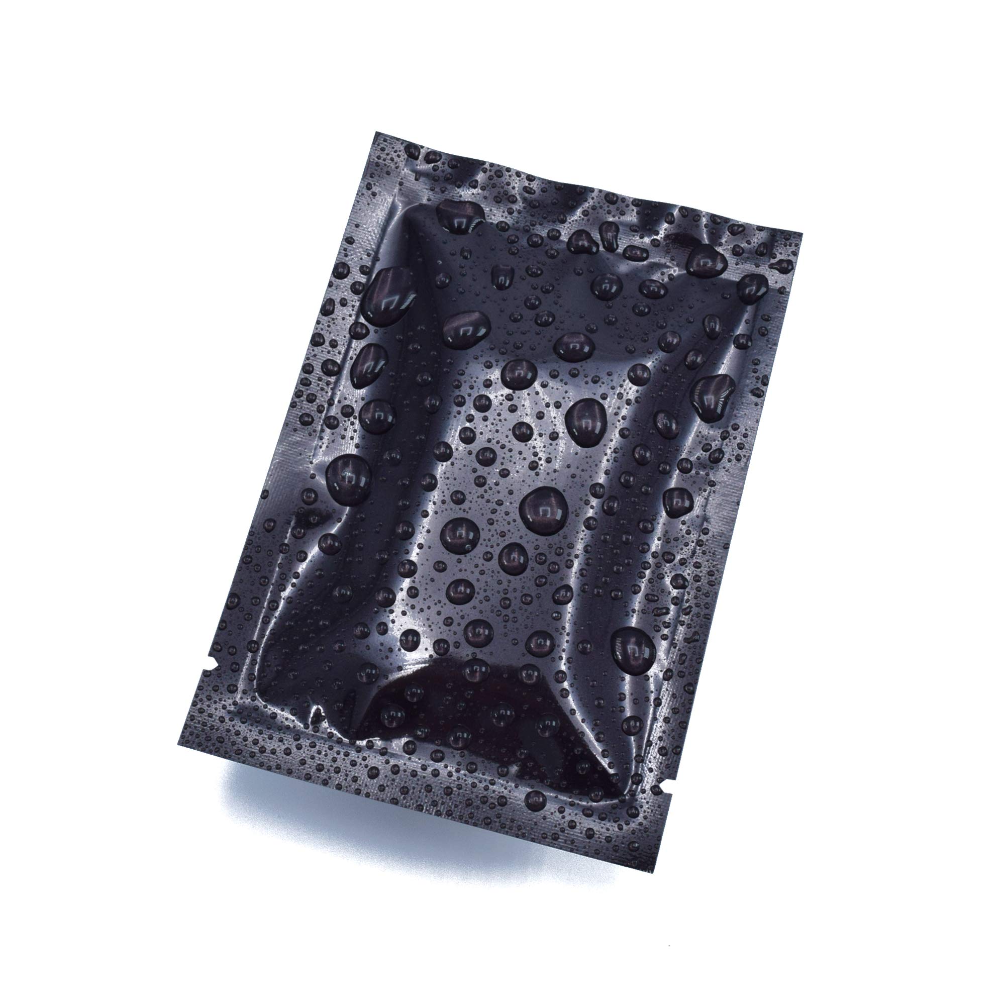QQ Studio Multi Color Glossy Food Safe Confectionery Dessert SlickSeal⢠Flat Bag with Tear Notch (100 Black, 2.75" x 4")