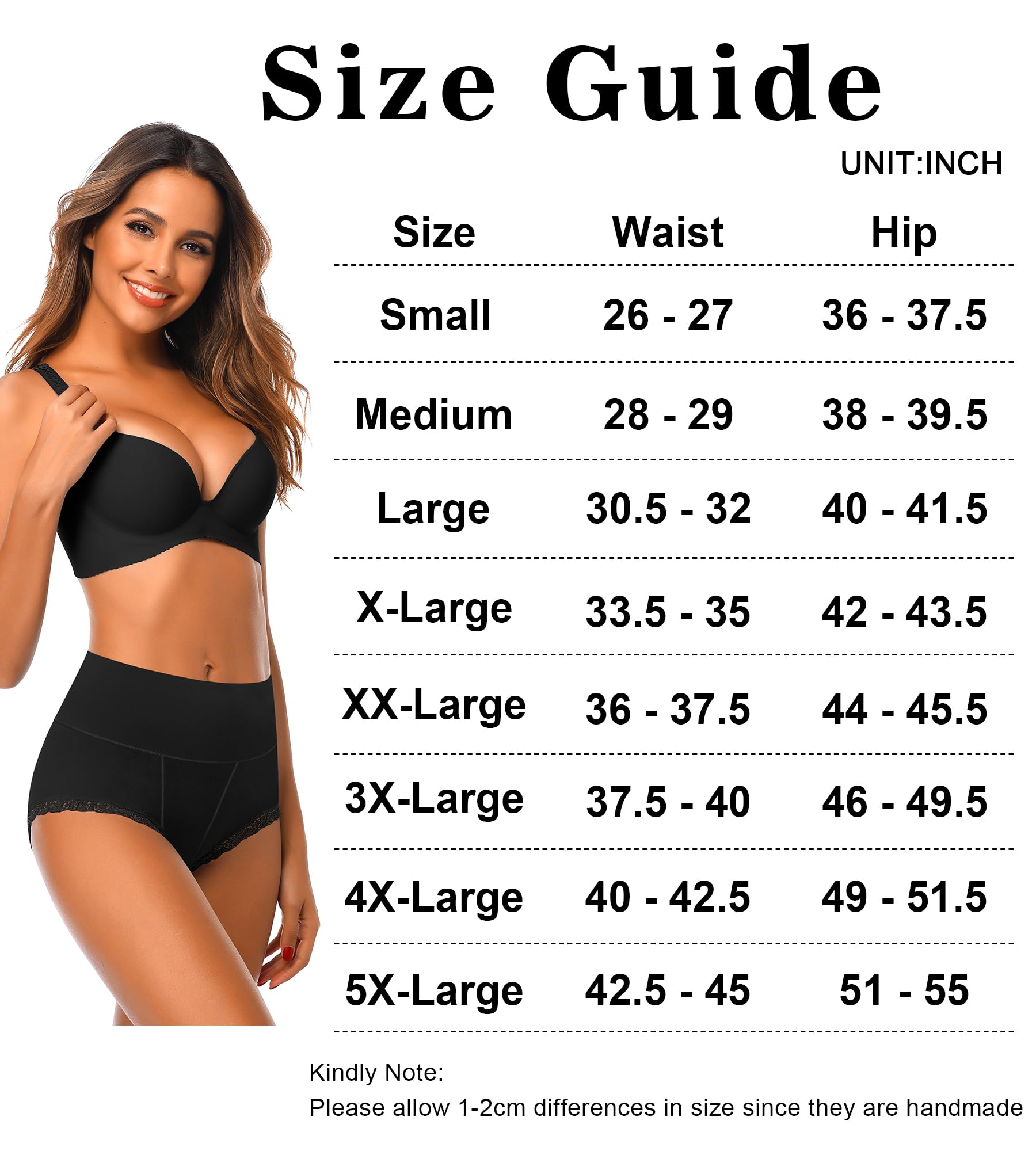 OPIBOO Plus Size Womens Underwear Cotton Comfort Postpartum Essentials Panties Ladies High Waisted Tummy Control Briefs Multipacks