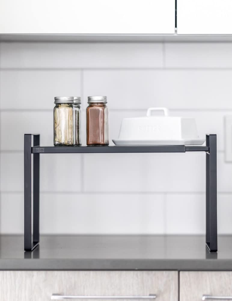 Stackable Cabinet Shelf Organizers, Expandable Kitchen Countertop Organizer - Multi-Functional Cabinet Shelves, Heavy Duty Non-Slip Shelf Riser for Kitchen Pantry, Bathroom, Bedroom Organization