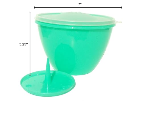 Tupperware Vintage Crisp It 679 Lettuce Keeper Bowl with Spike Green