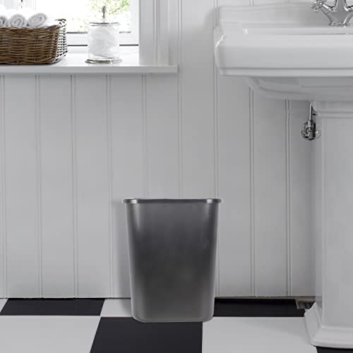 3 gal Plastic Open Top Kitchen Trash Can, Black, 6-Pack