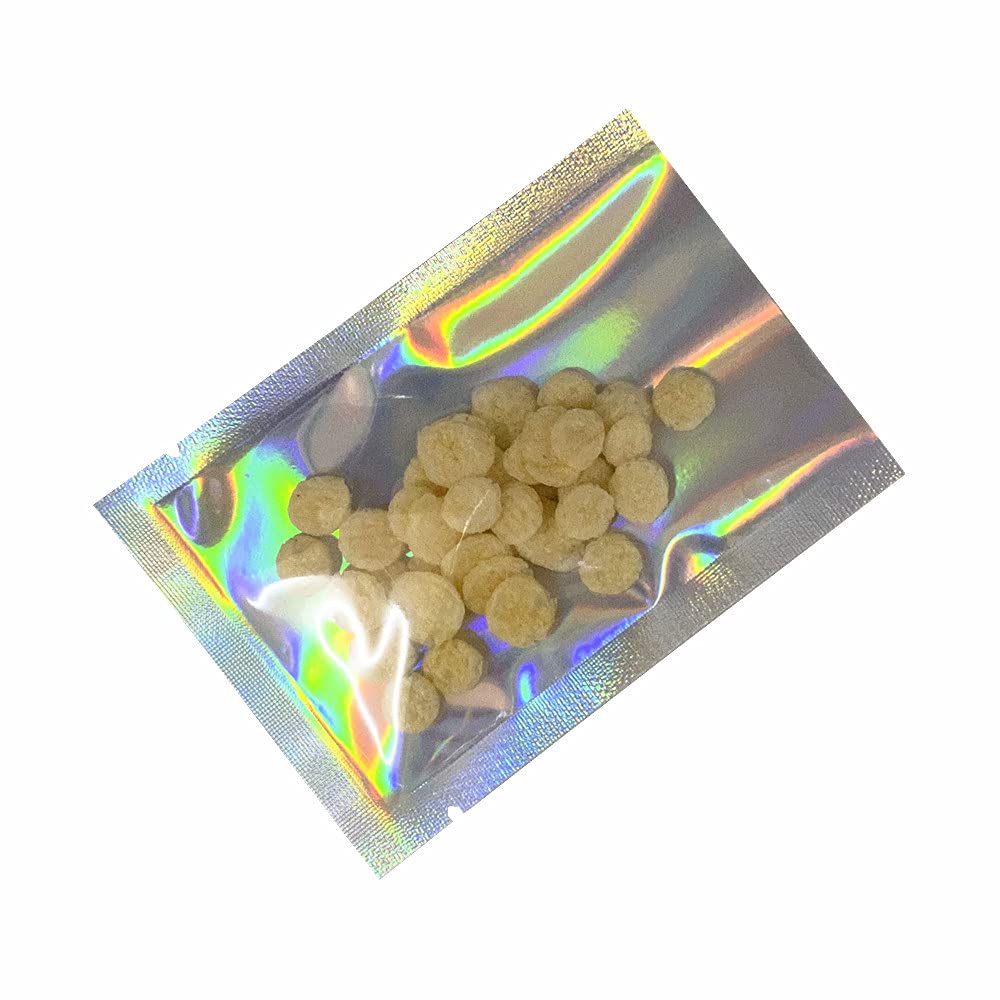 PABCK 100 Pieces 2.4x3.5 inch (Inside Size 2x3.1 inch) Front Clear Heat Seal Bags Open Packet Aluminum Foil Pouch for Packaging Candy Food Storage with Tear Notches