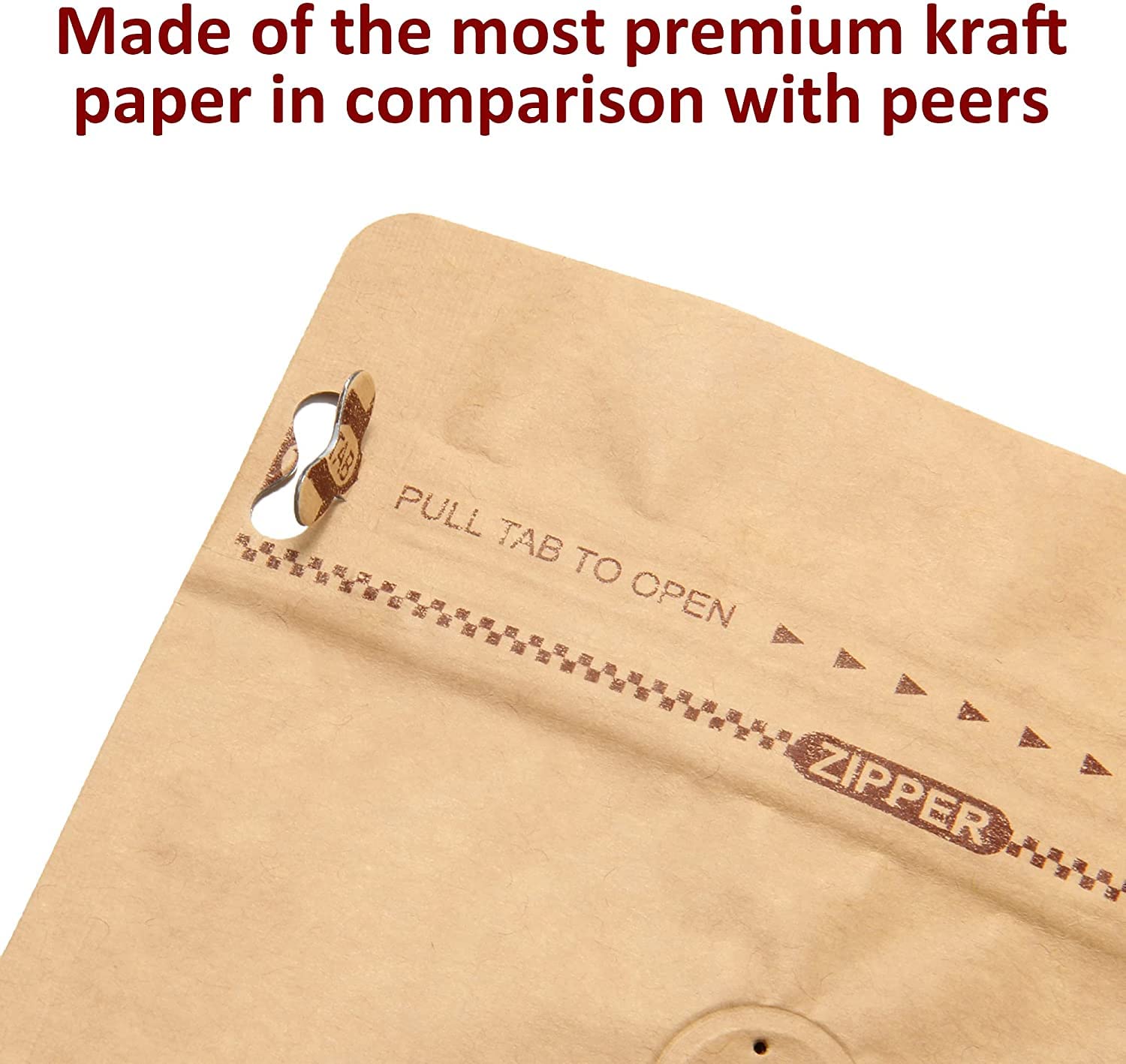 EVERPACK 4 Ounce 100 Packs High Barrier Kraft Paper Coffee Bags, Stand Up/Flat Bottom Coffee Pouches with Air Release Valve & Reusable Pull Tab Side Zipper (100 Pieces, 4oz/0.25lb/100gm)