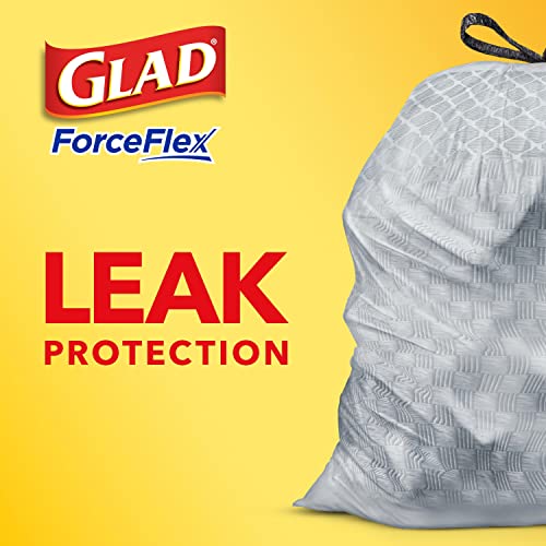 GLAD ForceFlex Tall Drawstring Trash Bags, 13 Gallon Grey Trash Bags for Tall Kitchen Trash Can, Citrus & Zest with Febreze Freshness to Eliminate Odors, 40 Count - Packaging May Vary