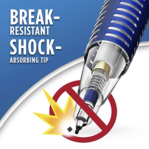 Paper Mate Clearpoint Break-Resistant Mechanical Pencils, HB 2 Lead (0.7mm) Pencil with Comfort Pencil Grip and Pencil Eraser Dark Blue, 12 Count