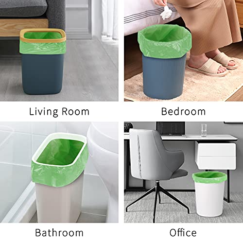 Toplive Trash Bag ,8 Gallon 60 Count Garbage Bag Biodegradable Compostable 1.5 Mil Thickness Trash Bags Wastebasket Bin Liners for Home Bathroom Bedroom Kitchen Office Trash Can(3 Rolls)