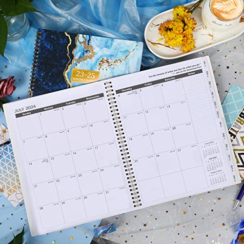 2023-2025 Monthly Planner/Calendar - Jul. 2023 - Jun. 2025, 2 Year Monthly Planner 2023-2025, 9" × 11" Calendar Planner 24 Months with Tabs, Twin-Wire Binding, Double-Side Pocket, Holiday & Note Pages