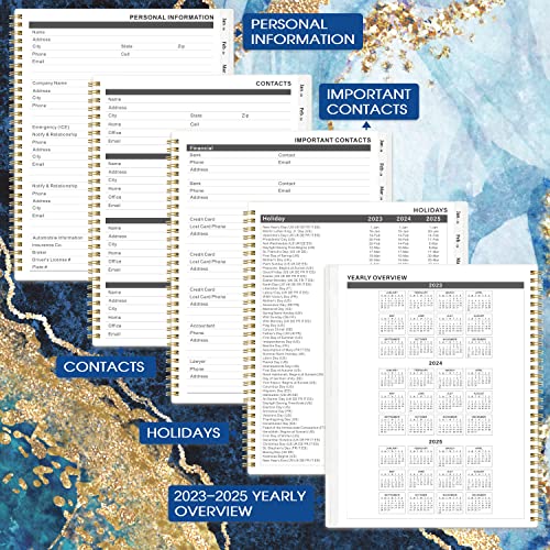 2023-2025 Monthly Planner/Calendar - Jul. 2023 - Jun. 2025, 2 Year Monthly Planner 2023-2025, 9" × 11" Calendar Planner 24 Months with Tabs, Twin-Wire Binding, Double-Side Pocket, Holiday & Note Pages
