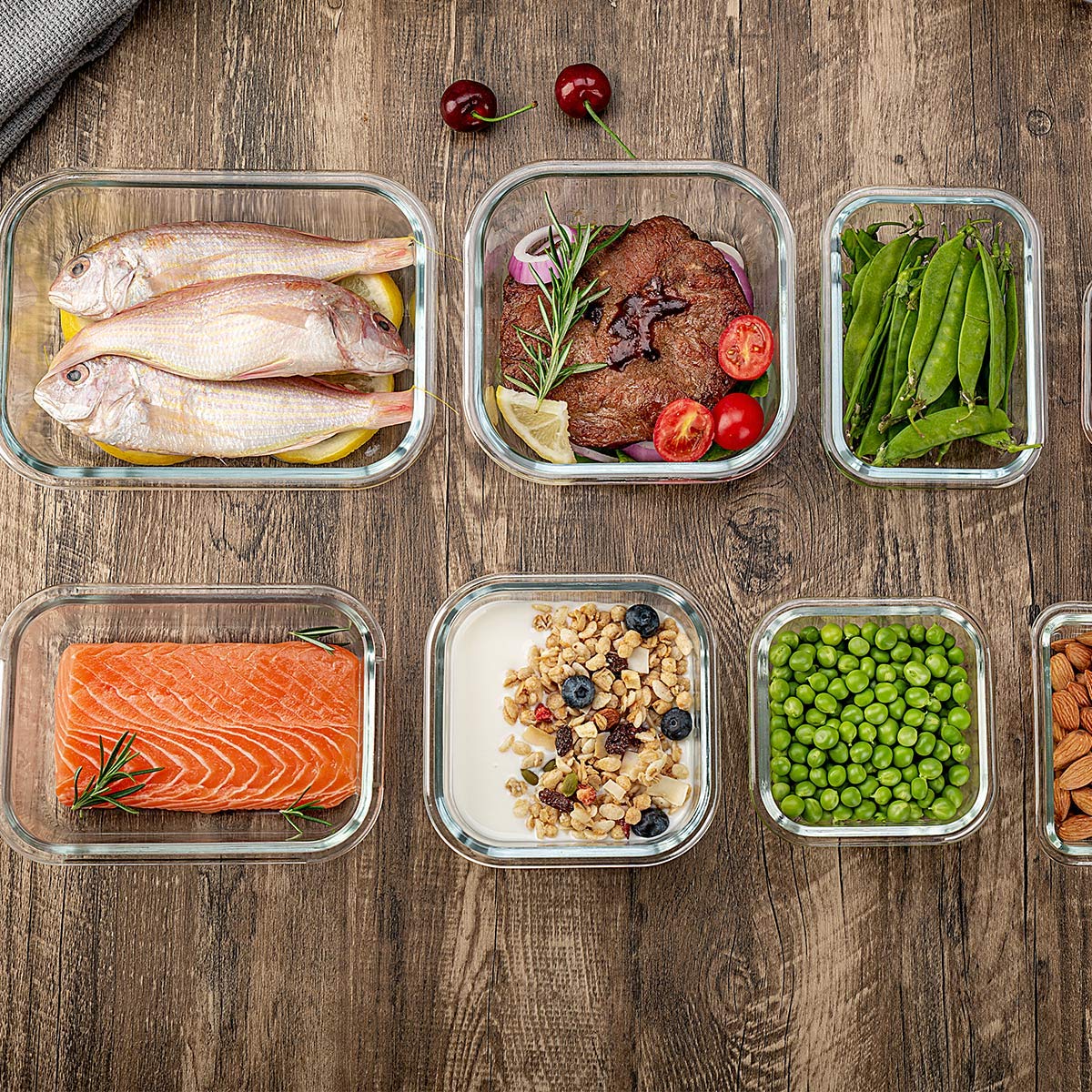 8 Pack Glass Food Storage Containers, Airtight Meal Prep Containers with Lids BPA Free, Stackable & Leak Proof Boxes for Lunch, Freezer to Microwave Oven Safe (8 Lids + 8 Bowls)