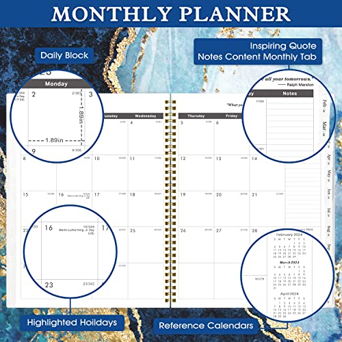 2023-2025 Monthly Planner/Calendar - Jul. 2023 - Jun. 2025, 2 Year Monthly Planner 2023-2025, 9" × 11" Calendar Planner 24 Months with Tabs, Twin-Wire Binding, Double-Side Pocket, Holiday & Note Pages