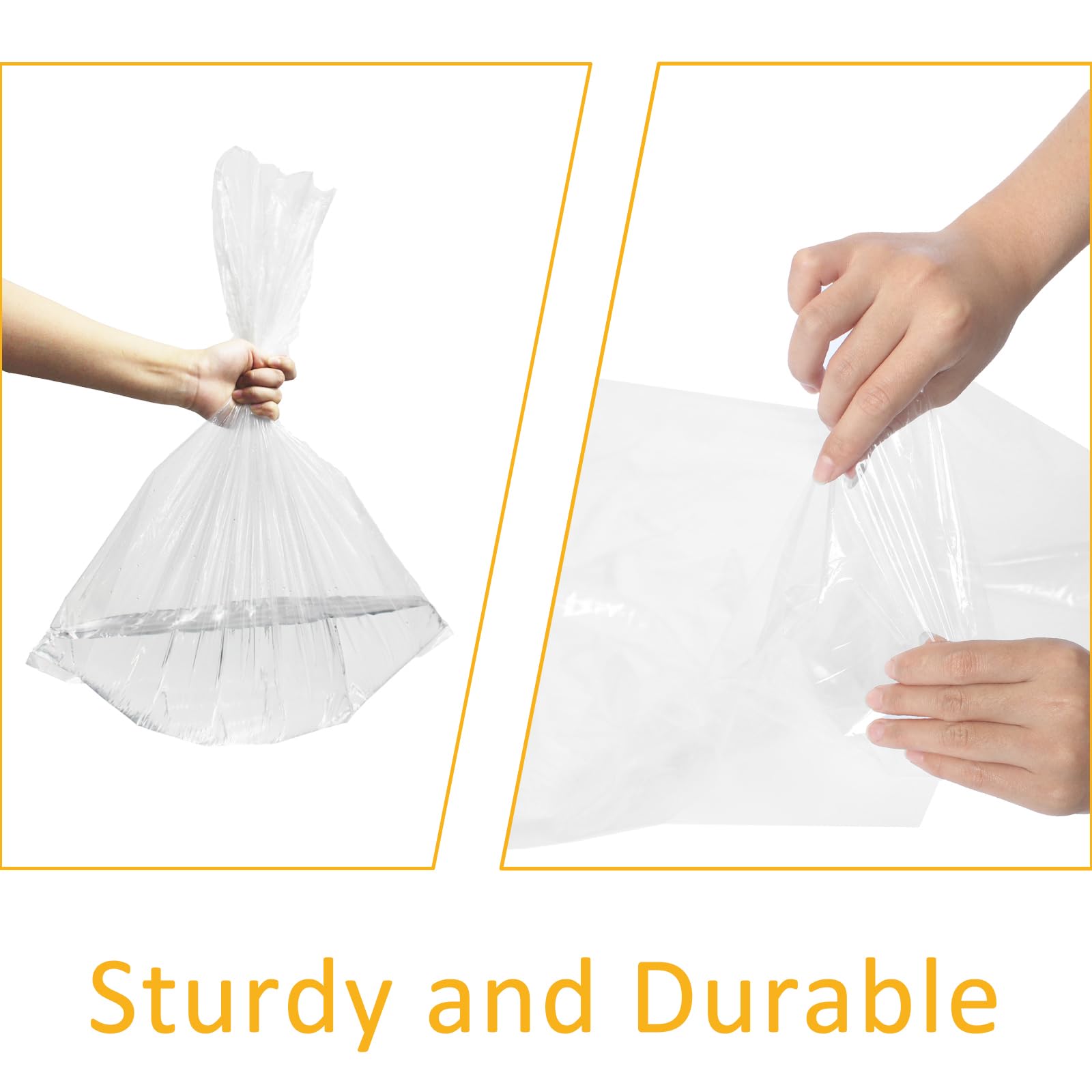 Belinlen 200 Pack 18 x 24 Inch Plastic Produce Bags Bread Loaf Bags Clear Plastic Flat Poly Bags with Twist Ties for Food, Bread, Dough, Clothes Packaging, Storage, Gift Bag(1 Mil)