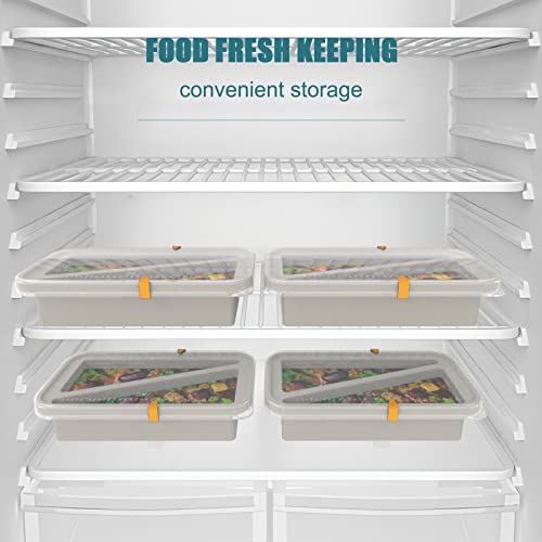 Silicone Freezer Tray with Lid - Food Freezer Container, Makes 2 Portions 2 Cup+4 Portions 1 Cup Cube Portion, Ice Cube Tray for Soup Sauce Meal Prep, Soup Trays with Date Slider-2 Pack
