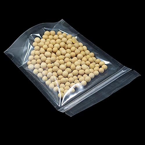 PABCK 100 Pack (Outside Size 3.9x5.9 inch)(Inside Size 3.54x3.66 inch) Clear Resealable Stand Up Bags Heat Seal Zipper Lock Leakproof Storage Pouch for Zip Food Storage Lock Packaging with Tear Notch
