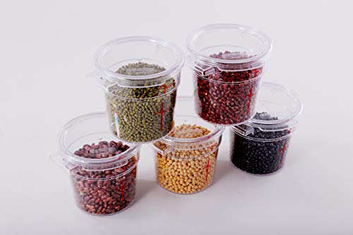 Hakka 1 Qt Commercial Grade Round Food Storage Containers With Lids,Polycarbonate,Clear - Case of 5