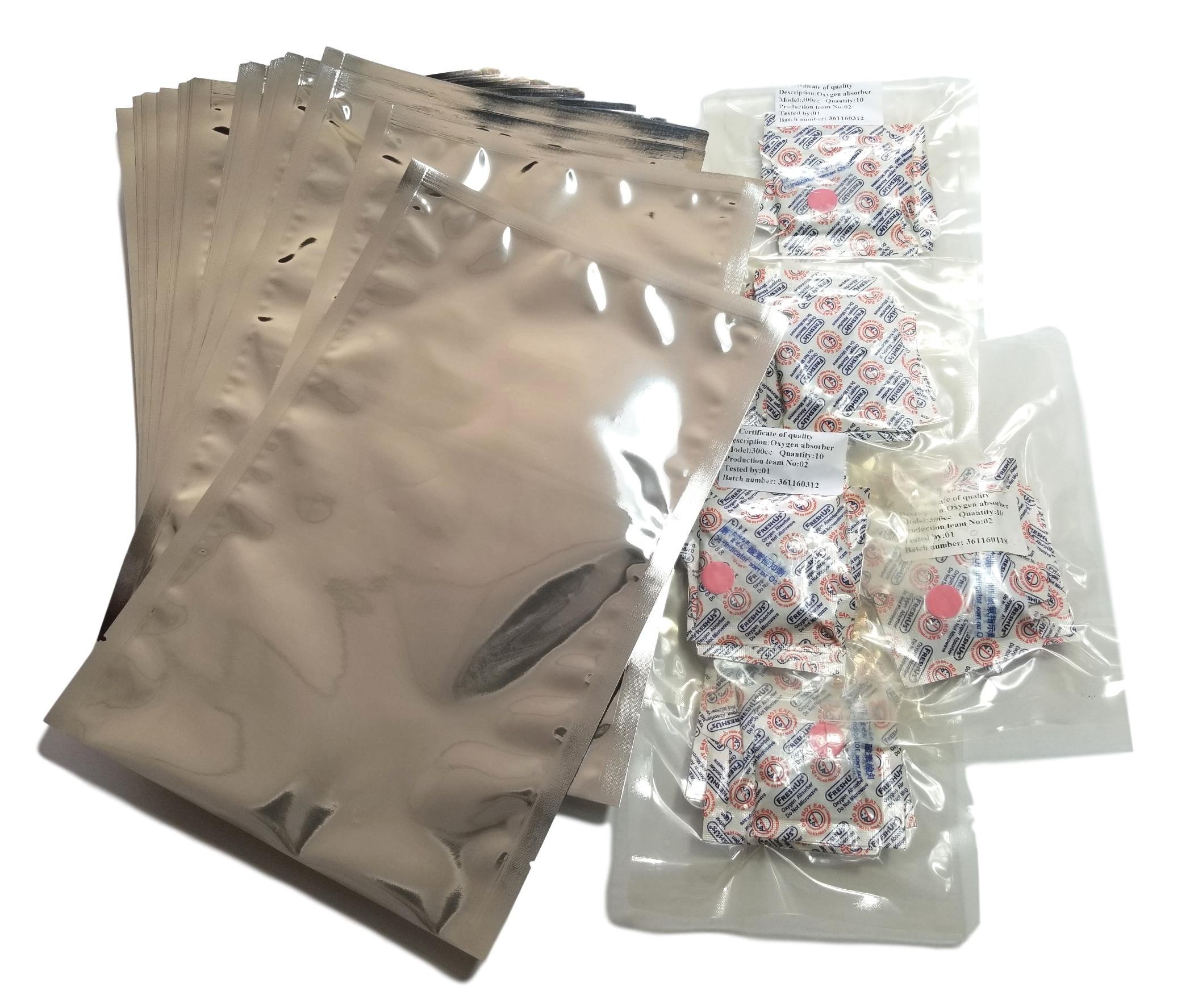 1 Quart Genuine Mylar Bags with 300cc Oxygen Absorbers – 8” x 12” Heat sealable Odor Proof Bag for Food Storage Coffee Tea Snacks Container (100)
