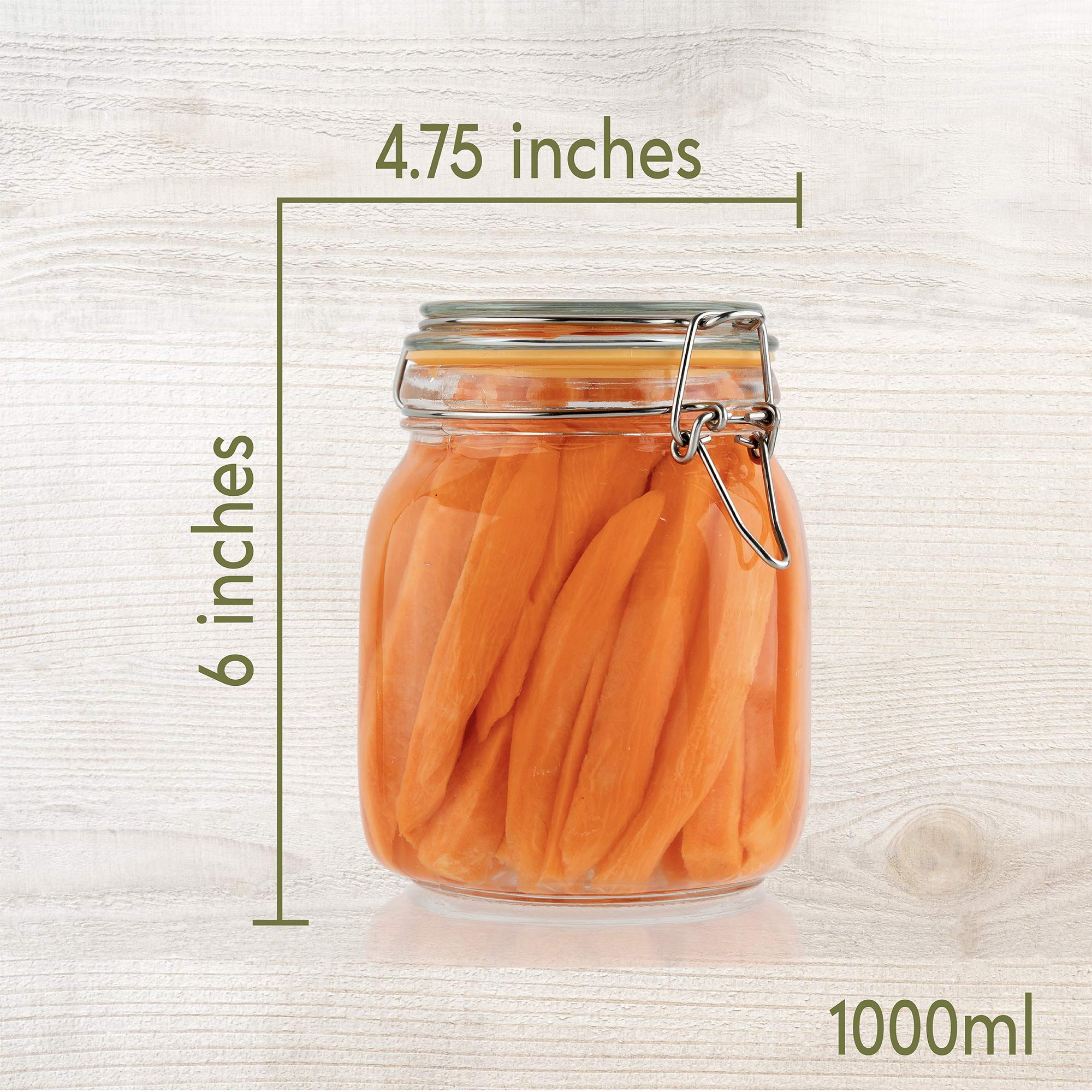 Galashield 32 oz Glass Jars with Lids Food Storage Jars with Airtight Lids Leak Proof Glass Canisters Kitchen Jars