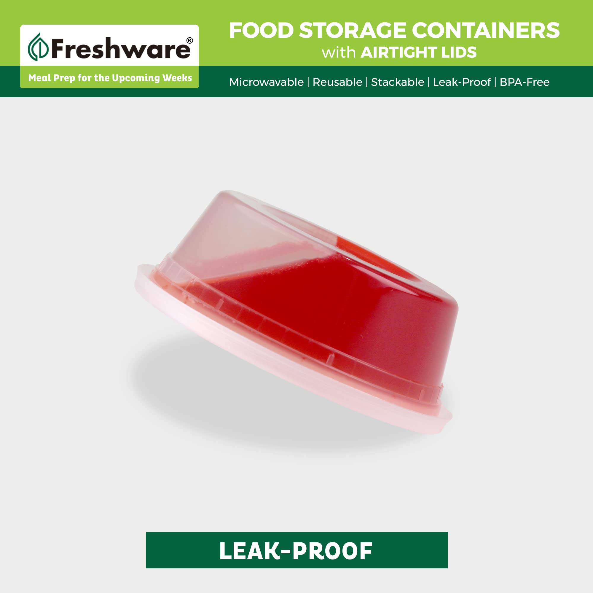 Freshware Food Storage Containers [240 Set] 8 oz Plastic Deli Containers with Lids, Slime, Soup, Meal Prep Containers | BPA Free | Stackable | Leakproof | Microwave/Dishwasher/Freezer Safe