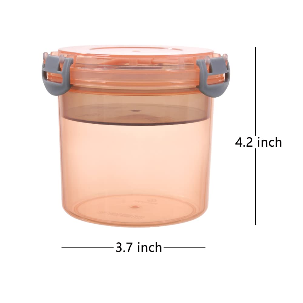 B BELLAWARE Dessert Cups, Reusable Yogurt Container Parfait Cups with Locking Lids and Spoons, Plastic Airtight Snack Oatmeal Cereal Storage Container (20OZ, Transparent)