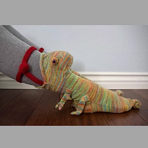 HHAMZONE 1 Pair Knit Crocodile Socks for Women and Men, Christmas Novelty 3D Creative Cartoon Animal Socks (Chameleon)
