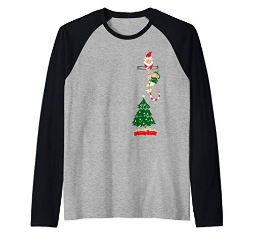 Santa In A Pocket Christmas Stocking Stuffer Gift Raglan Baseball Tee