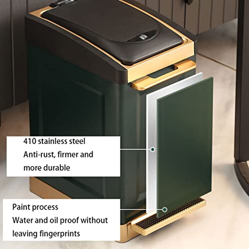 Trash Bin Trash Can Wastebasket Kitchen Trash Can, Pedal Bin with Lid, Garbage Can Trash Bin Stainless Steel Step Bin, Plastic Inner Bucket, Soft Closure Garbage Can Waste Bin (Color : OneColor, Siz