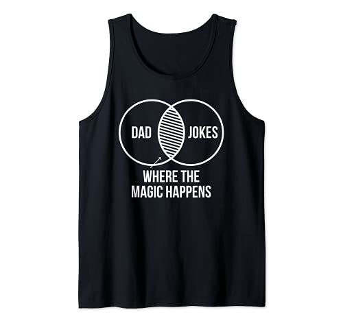 Mens Dad Jokes Venn Diagram Father’s Day Gift Idea for Pop Tank Top