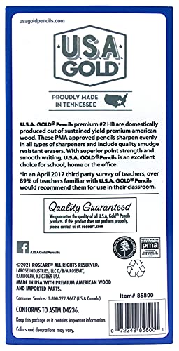 Cra-Z-Art U.S.A. Gold Pre-sharpened American Wood Cased #2 HB Yellow Pencils, 96 Pack
