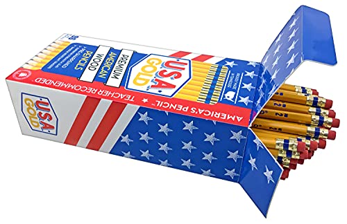 Cra-Z-Art U.S.A. Gold Pre-sharpened American Wood Cased #2 HB Yellow Pencils, 96 Pack